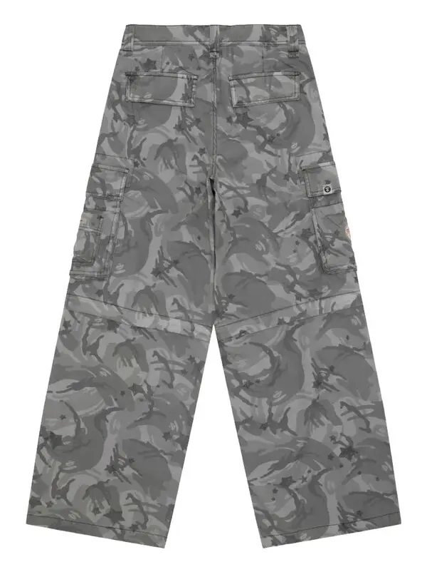 AAPE BY *A BATHING APE Camouflage-print Zip-off Cargo Pants - Grey