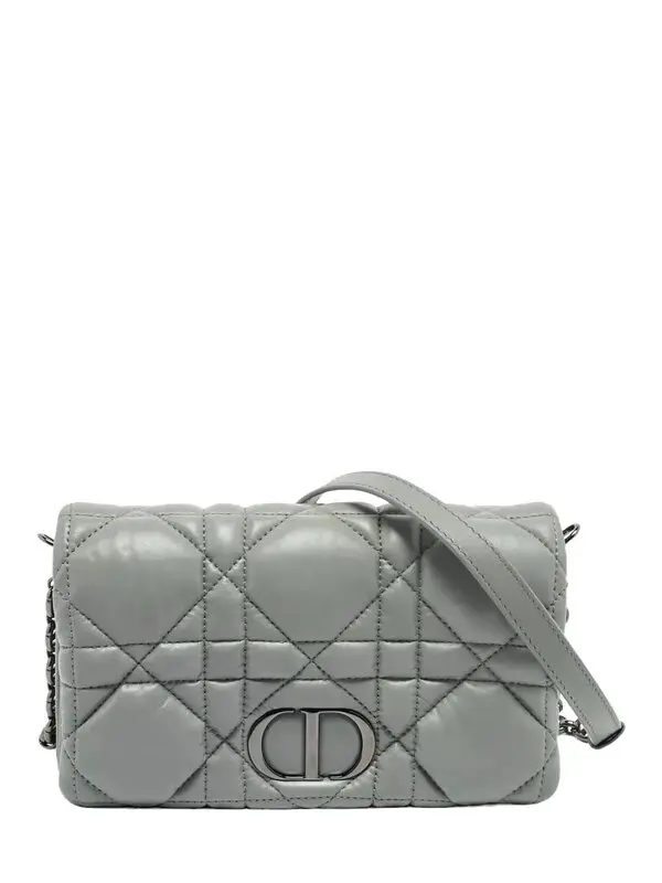 Dior Mini Caro Macrocannage Cross Body Bag - Grey