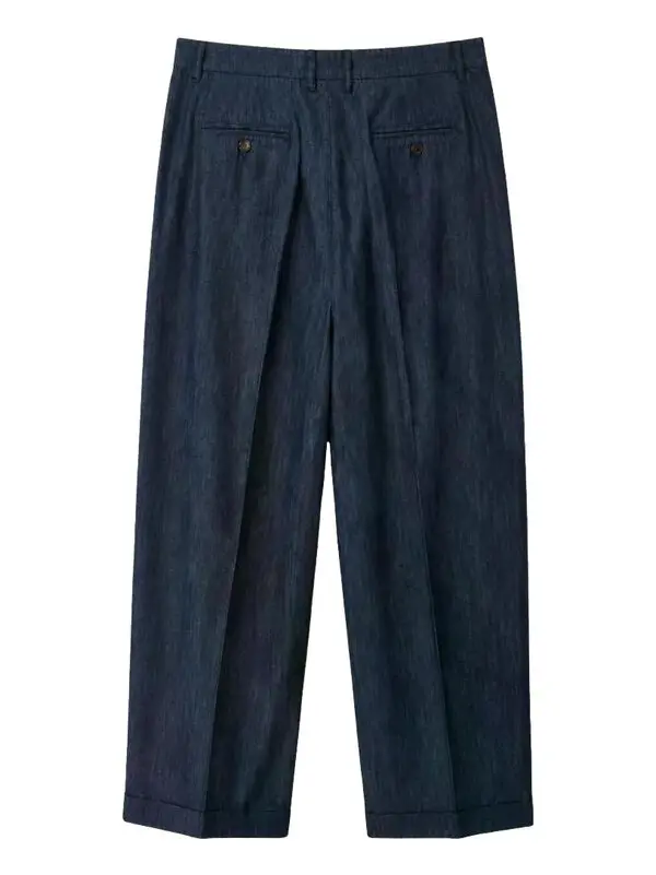 Max Mara Pleated Denim Trousers - Blue