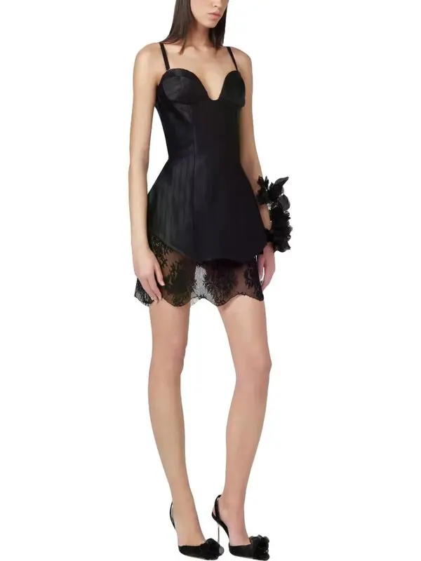 Giuseppe Di Morabito Lace Panel Corset Dress - Black