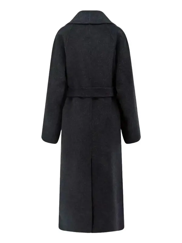 HEVO Belted Shawl-lapel Coat - Grey
