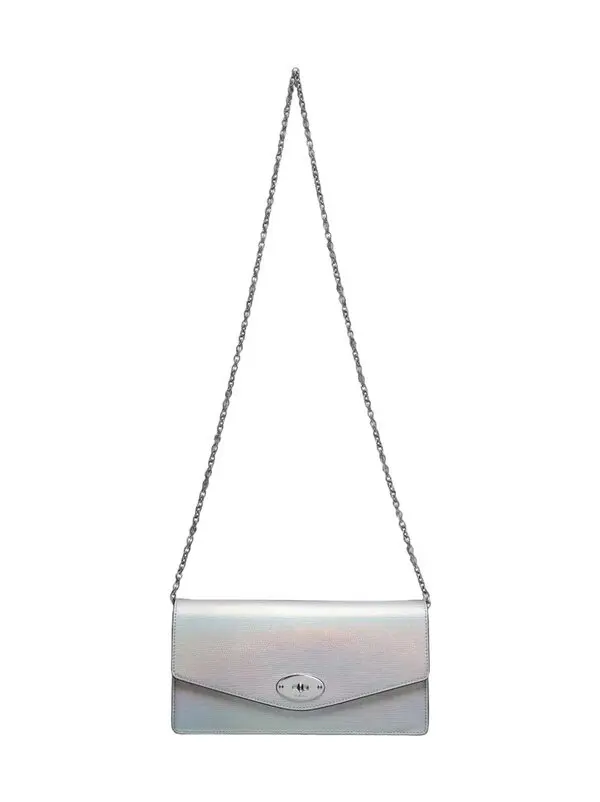 Mulberry Darley Clutch Bag With Chain Strap - Silver