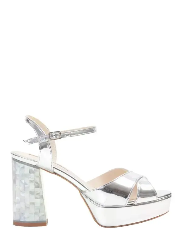 FREYA ROSE Nova Ankle Strap Heeled Sandals - Silver