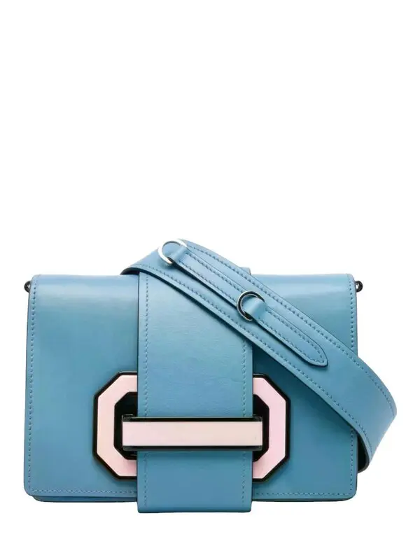 Prada City Calf Plex Ribbon Crossbody Bag - Blue