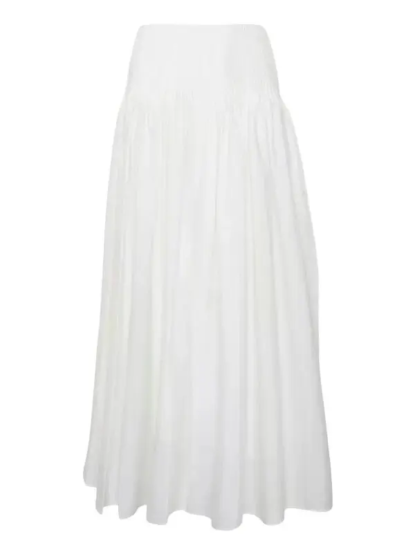 Rag & Bone Elena Smocked Waist Midi Skirt - White