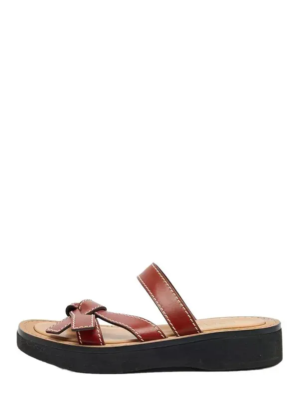 Loewe Gate Knotted Leather Sandals - Brown