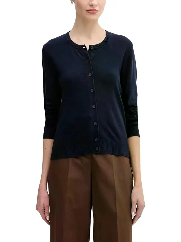 BENETTON Knitted Cotton Cardigan - Blue