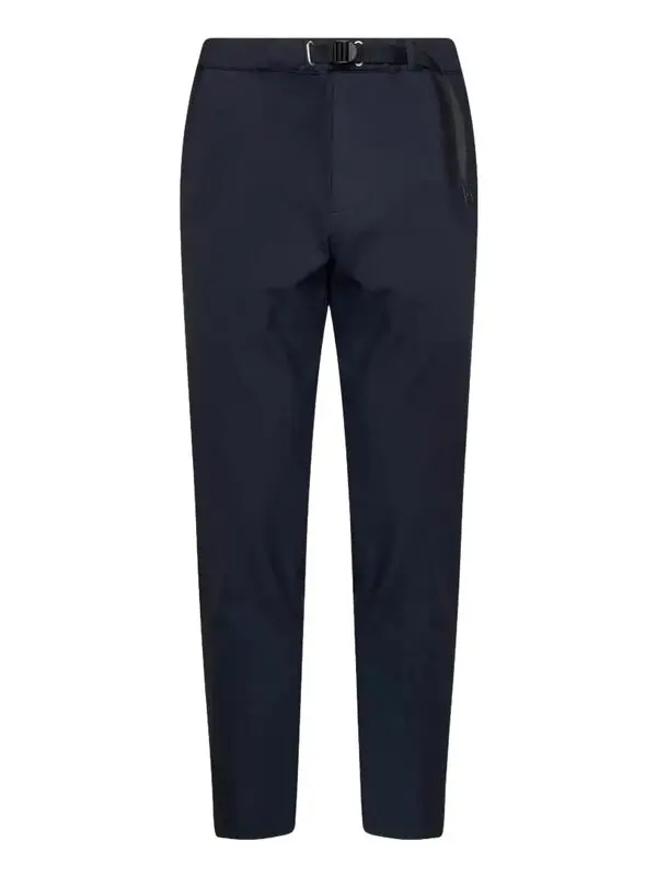 WHITE SAND Belted Straight-leg Trousers - Blue