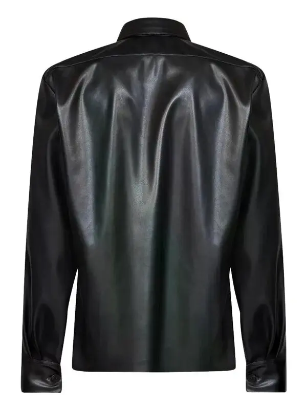 COSTUMEIN Leather-effect Chest-pocket Shirt - Black