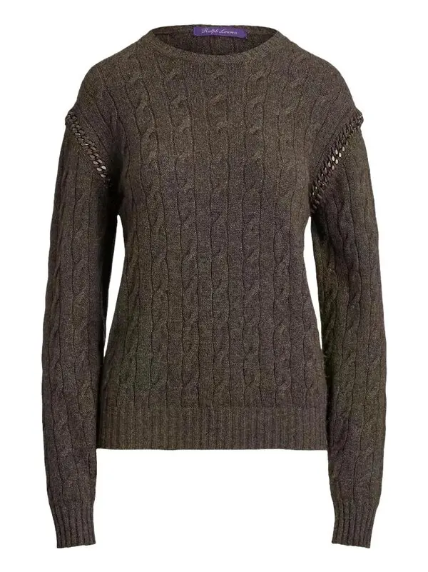 Polo Ralph Lauren Cable-knit Chain-detail Sweater - Grey