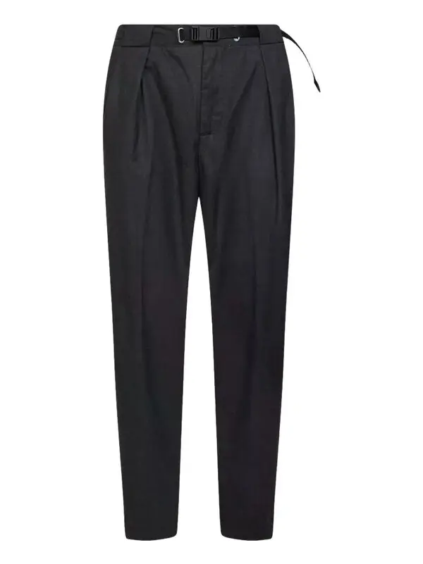 WHITE SAND Belted Pleated Trousers - Grey