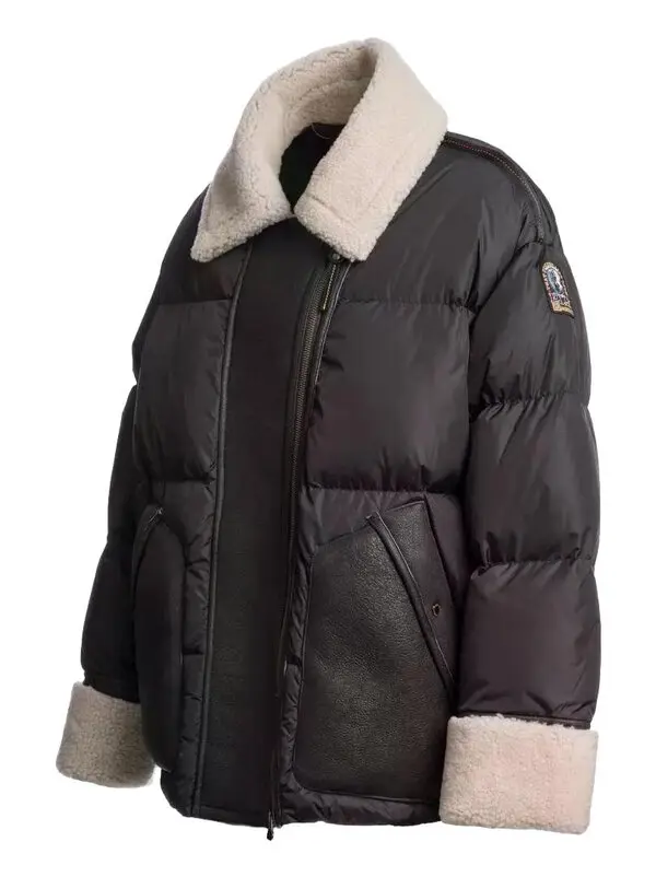 PARAJUMPERS Chyna Shearling-trim Puffer Jacket - Black