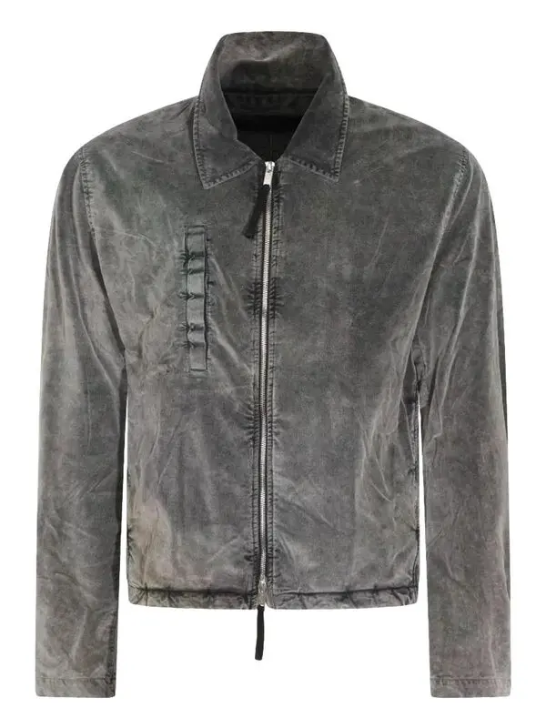THOM KROM Faded Effect Zip-up Denim Jacket - Grey