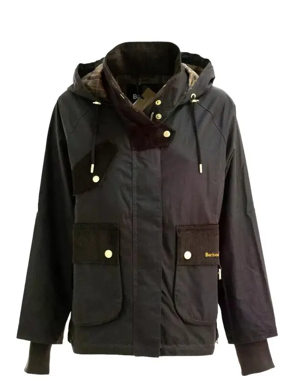 Barbour Corduroy Panelled Hooded Jacket - Brown