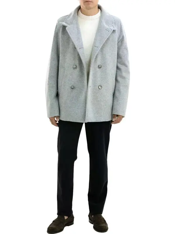 Herno Double-breasted High-neck Coat - Grey