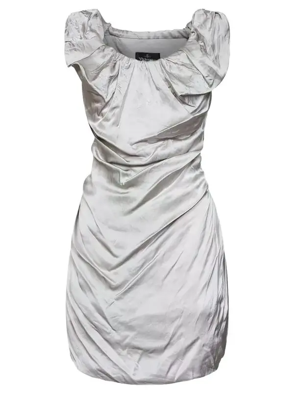 VIVIENNE WESTWOOD Twisted Effect Mini Dress - Silver