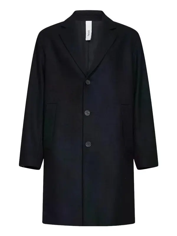 HEVO Cassano Single-breasted Notched-lapel Coat - Blue