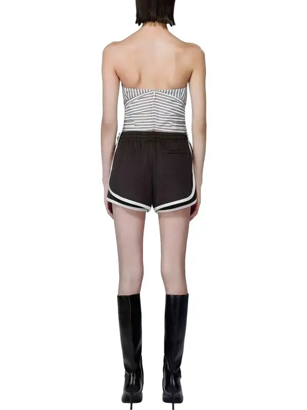 SRVC STUDIO Origami Contrast-binding Shorts - Brown