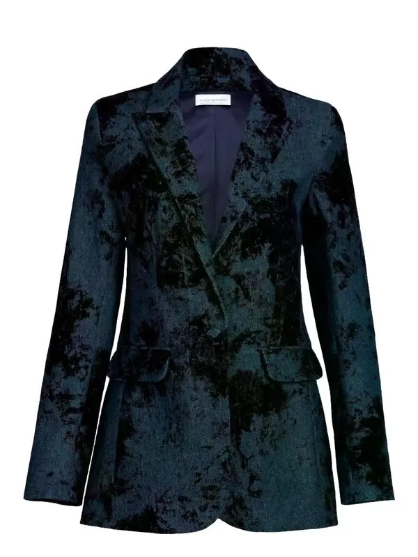 Silvia Tcherassi Rebeca Velvet-effect Jacket - Blue