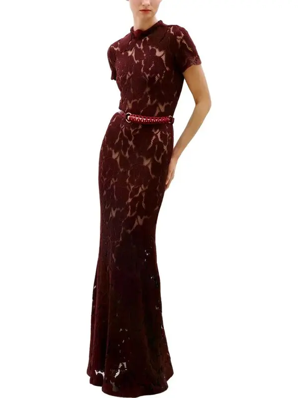 Silvia Tcherassi Rochelle Lace Maxi Dress - Red