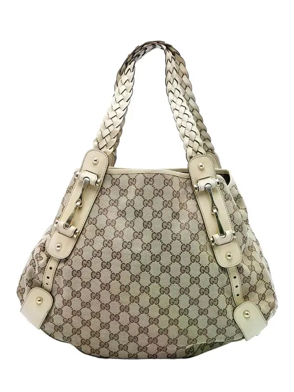 Gucci Gg Canvas Horsebit Pelham Shoulder Bag - Neutrals