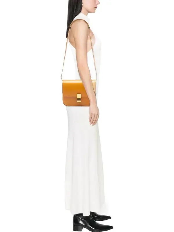 Celine 2019 Medium Calfskin Classic Box Crossbody Bag - Brown