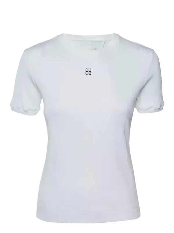 Givenchy Rib Knit 4g Logo Plaque T-shirt - White