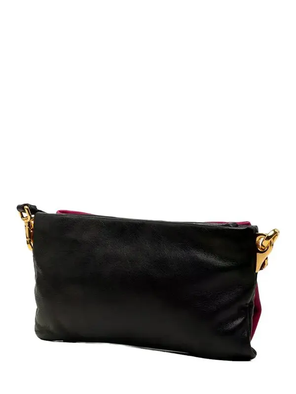 Prada Nappa Leather Bow Clutch On Strap Crossbody Bag - Pink