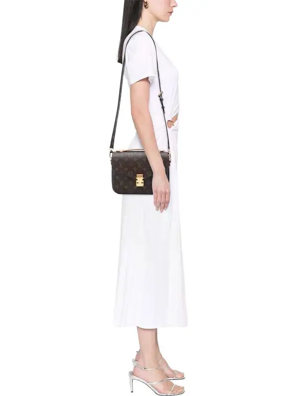 LOUIS VUITTON Monogram Pochette Metis Satchel - Brown