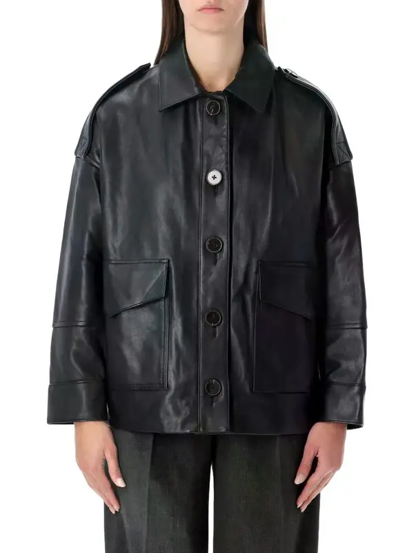 SESSUN Harriboyd Leather Jacket - Black
