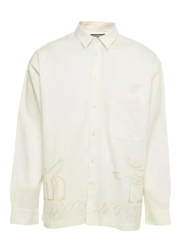 Jacquemus Graphic-print Button-down Shirt - White
