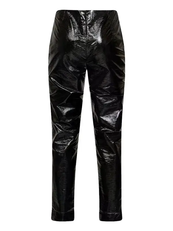 GIANLUCA CAPANNOLO Patent-effect Trousers - Black