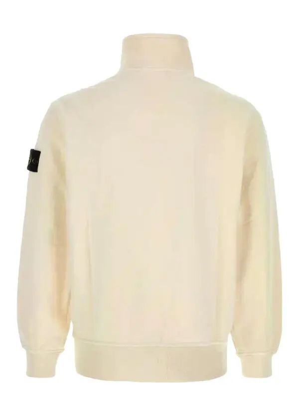 Stone Island Logo Patch Quarter-zip Sweater - Neutrals