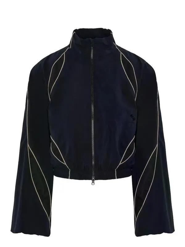 SRVC STUDIO Slash Cropped Track Jacket - Blue