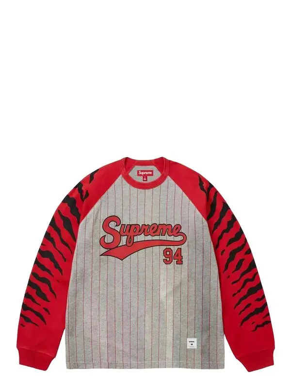 Supreme Tiger Raglan Long Sleeve T-shirt - Grey