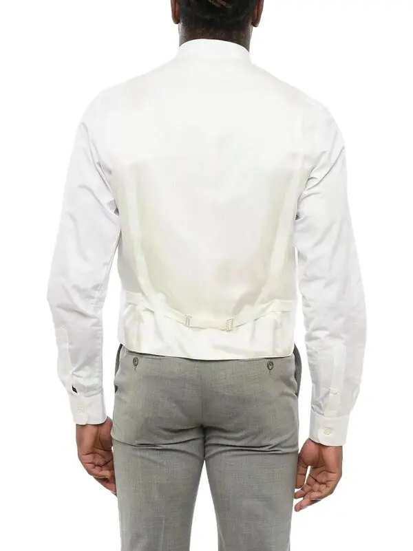 Corneliani Embroidered Silk-blend Waistcoat - Neutrals