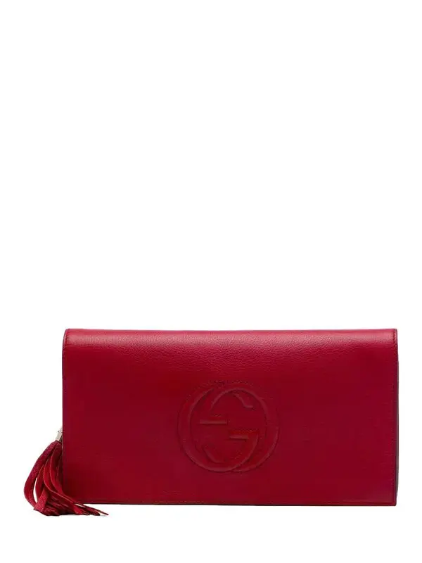 Gucci Calfskin Soho Disco Clutch Bag - Red