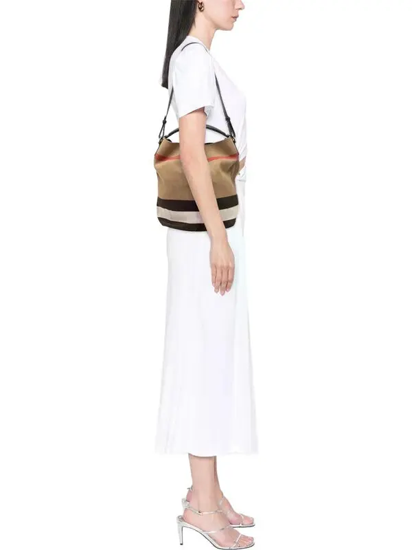 Burberry House Check Canvas Ashby Satchel - Neutrals