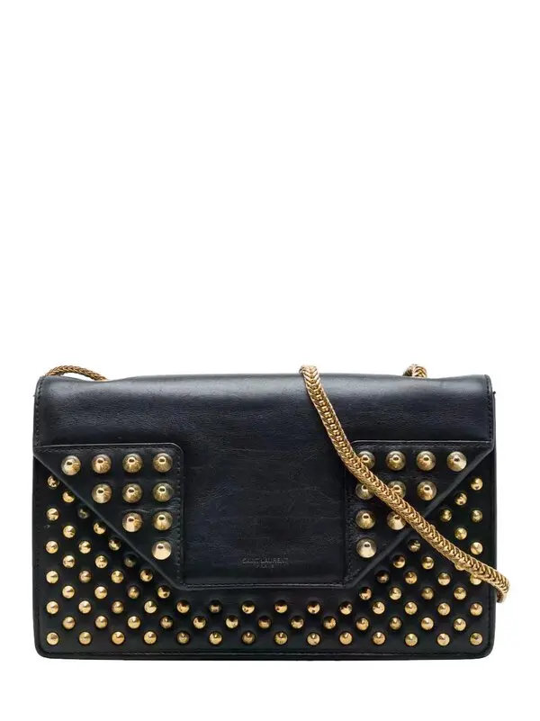 Saint Laurent Mini Studded Leather Crossbody Bag - Black