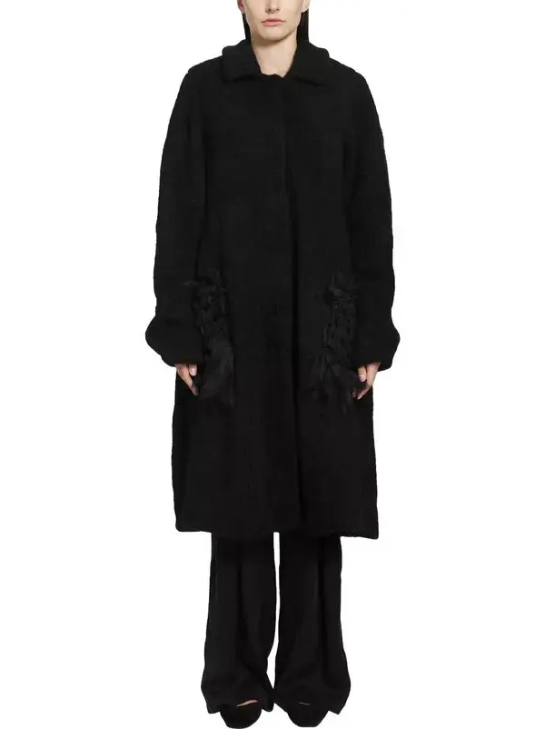 PAULINE DUJANCOURT Annie Hand-knit Coat - Black