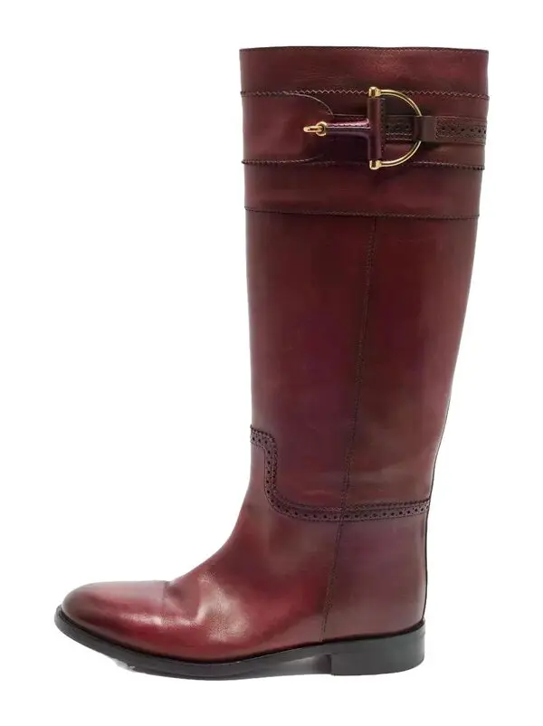 Gucci Horsebit Leather Knee-length Boots - Red