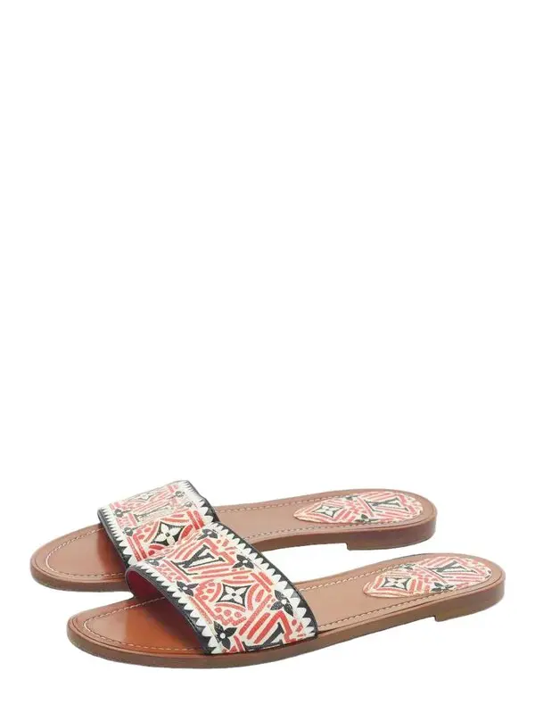 LOUIS VUITTON Lock It Graphic-motif Sandals - Red