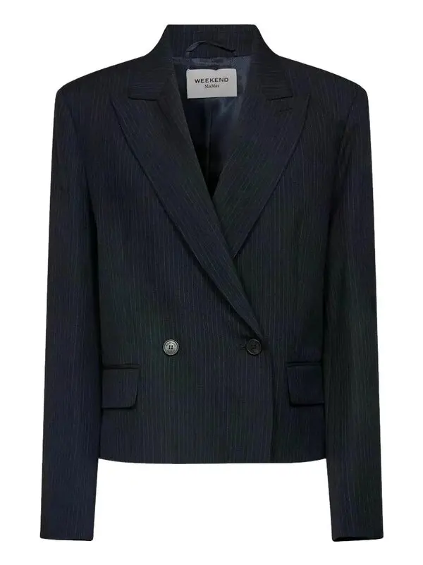 Max Mara Canapa Pinstripe Double-breasted Blazer - Blue