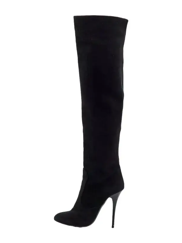 GIUSEPPE ZANOTTI Knee-high Suede Stiletto Boots - Black