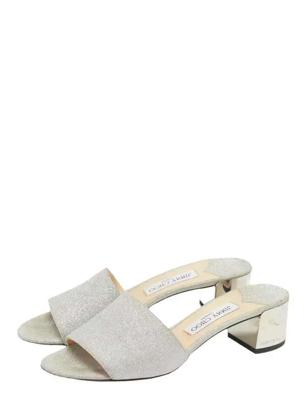 JIMMY CHOO Joni Glitter Sandals - Silver