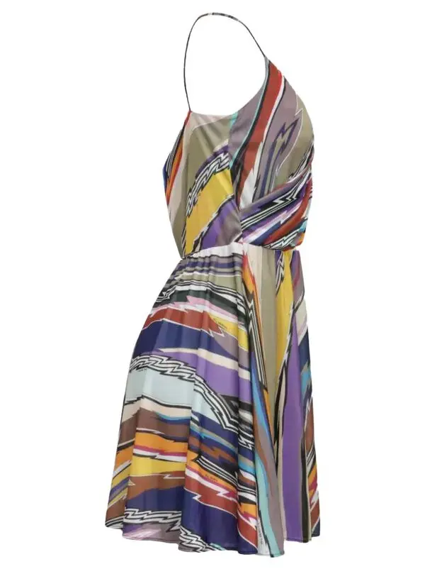 Missoni Printed Spaghetti Strap V-neck Dress - Blue
