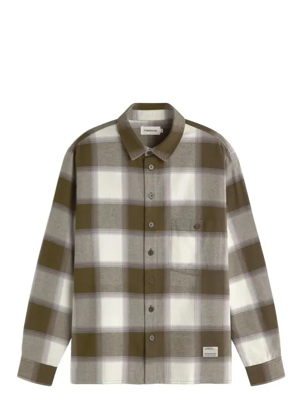 THINKING MU Theo Checkered Overshirt - Green
