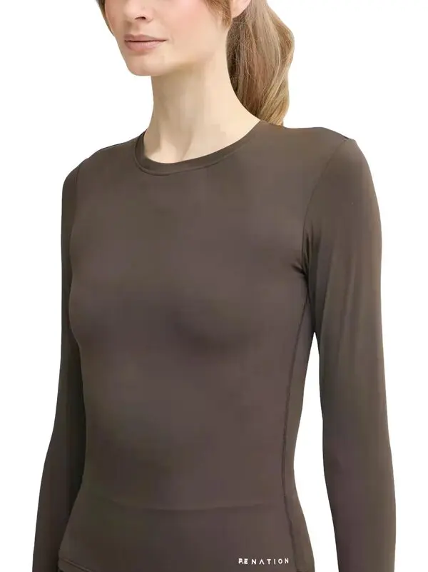 P.E Nation Foundation Long-sleeve Logo-print T-shirt - Brown