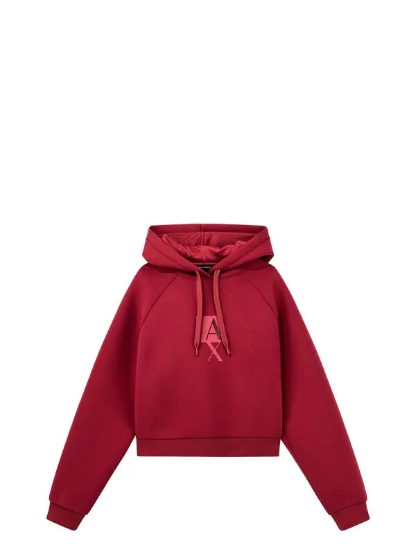 Armani Exchange Recycled Scuba Hoodie - Red