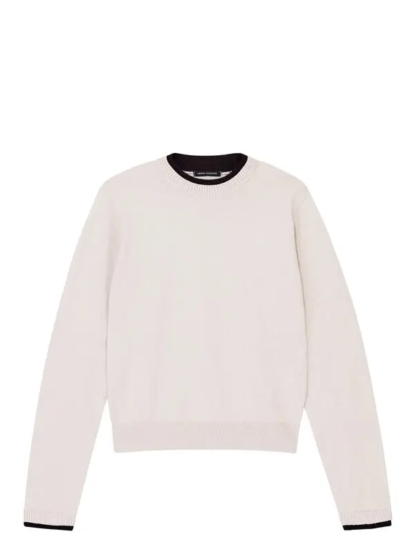 Armani Exchange Regular Fit Viscose And Cashmere Pullover - Beige